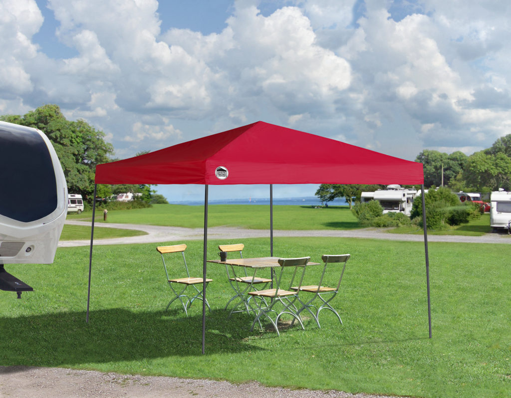 Quik Shade - QS ST100 10x10 STRAIGHT LEG CANOPY, RED COVER, BLACK FRAME ...