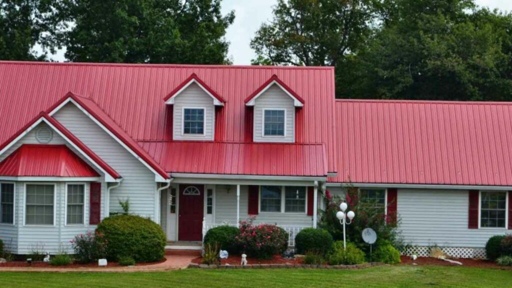 Red Metal Roof House Color Combinations - Steel & Stud